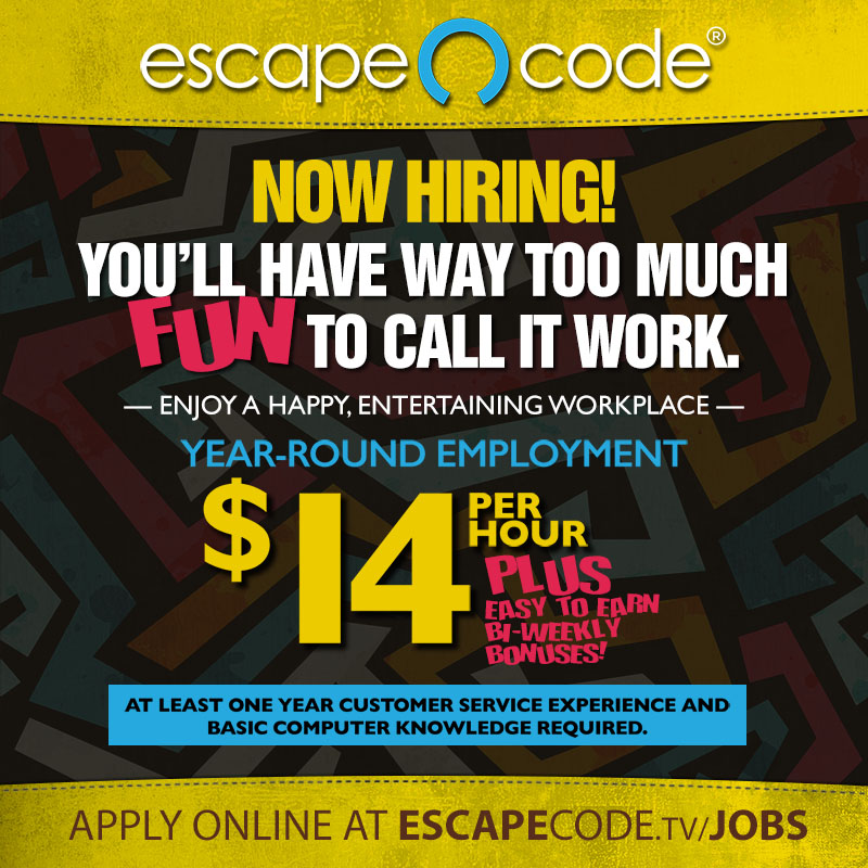Jobs · Escape Code Branson | USA Today #5 Best Escape Room in the nation!